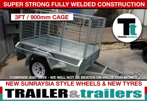 6x4 Single Axle Galvanised 2 Ft Cage Tipper Trailers for Sale