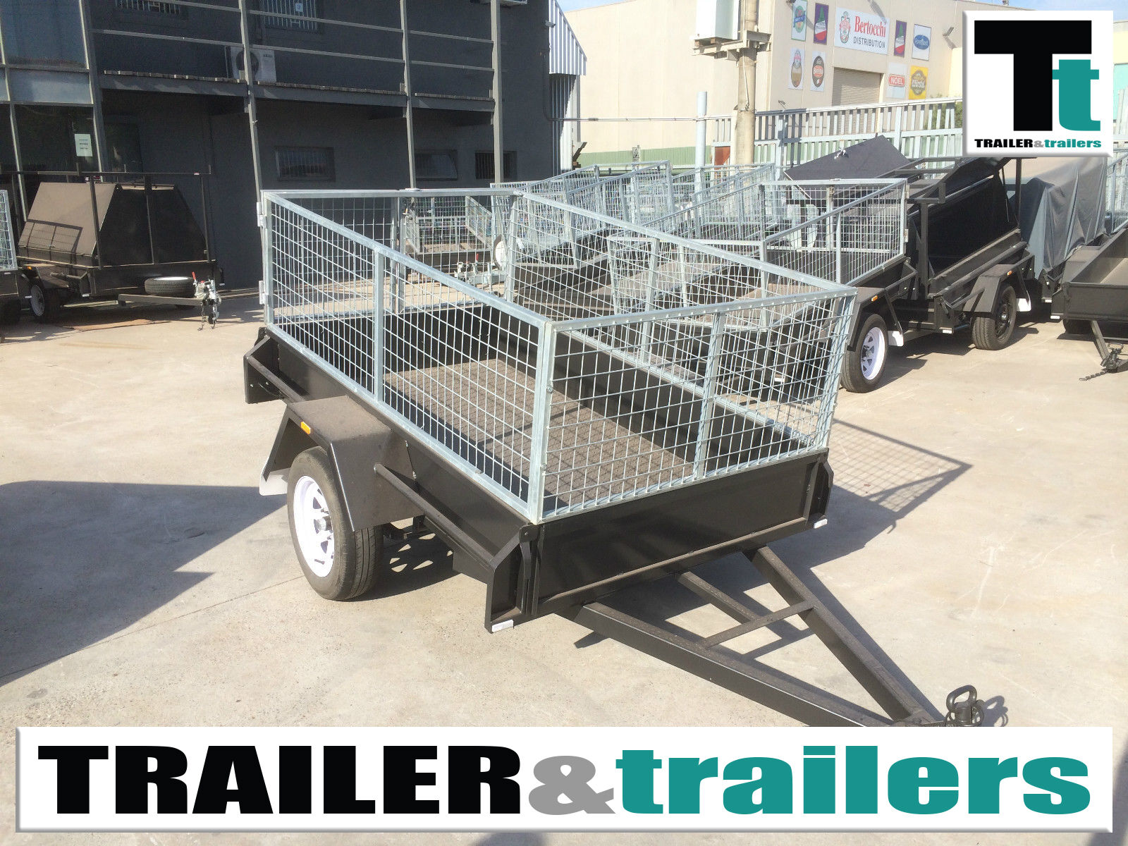 7×4 Commercial Heavy Duty Single Axle Cage Trailer | 2 Ft Cage | For ...