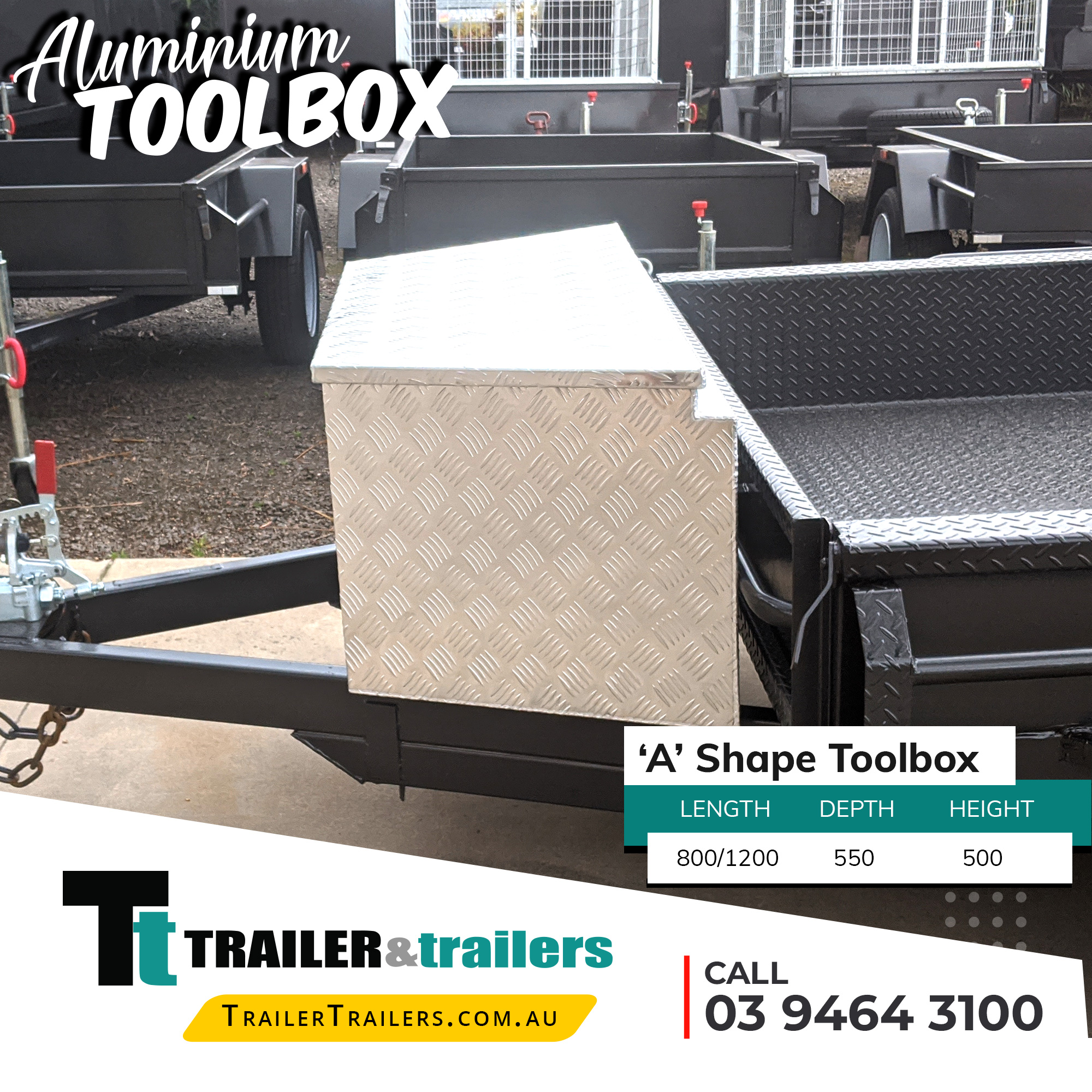 A Shape Aluminium Toolbox for UTE Trailers Storage for Sale in Melbourne