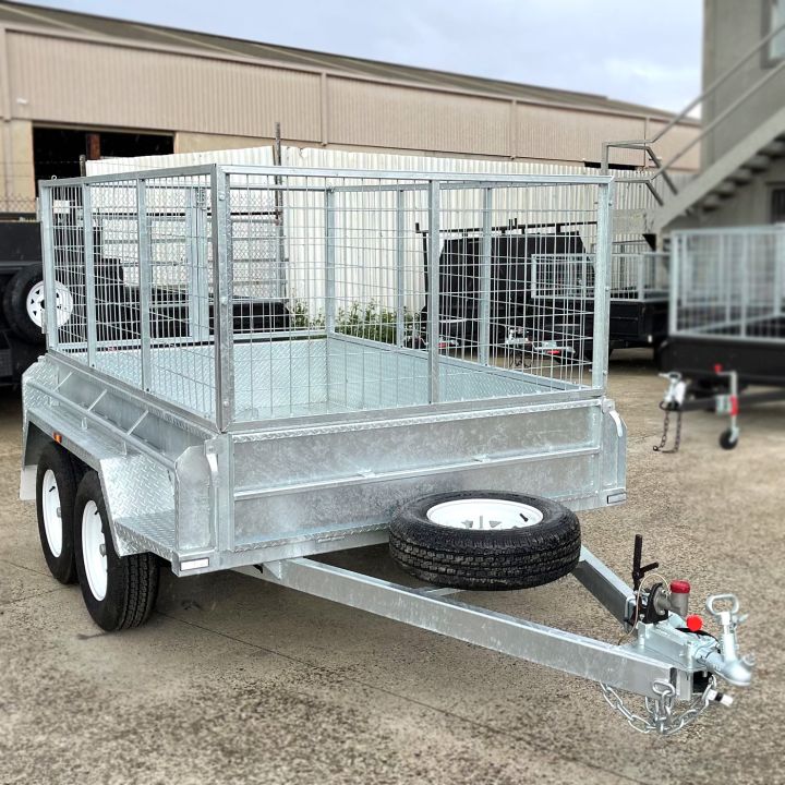 12x6 Australian Galvanised Tandem Axle Cage Trailer 3ft Cage