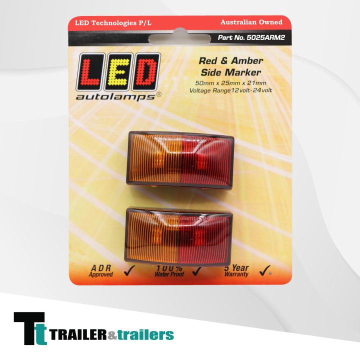 LED Autolamps 5025ARM2 Red and Amber Side Markers for Trailers ...